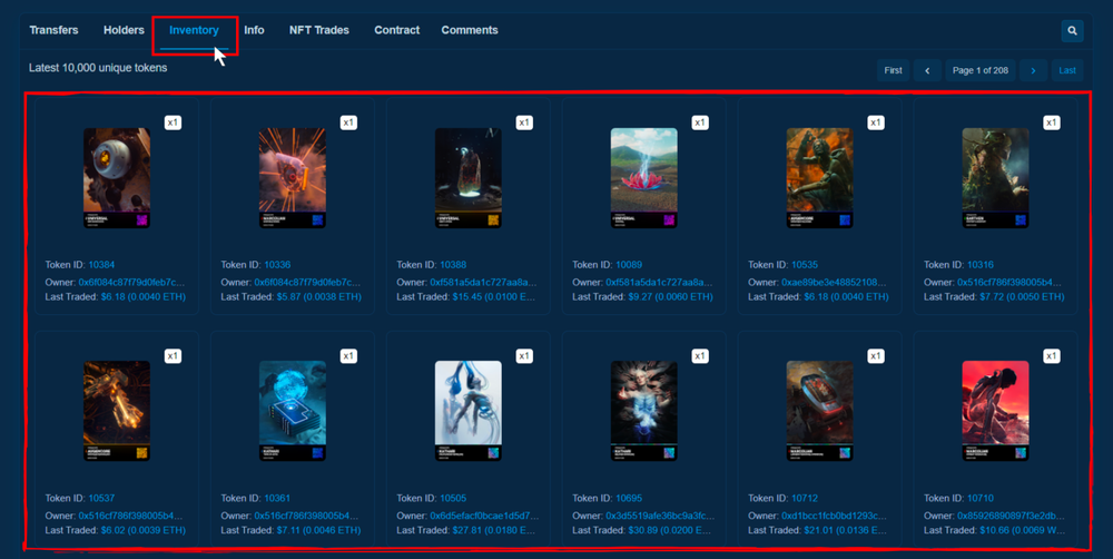 Etherscan Information Center | Exploring the NFT Page